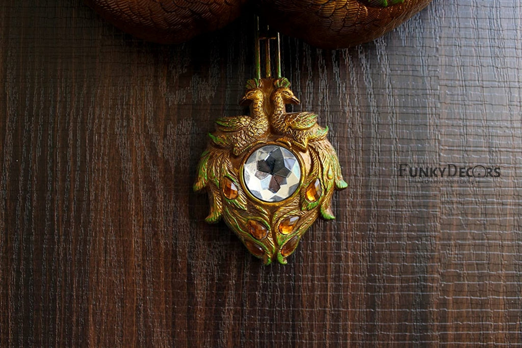 Pearl Multicolor Peacock Pendulum Wall Clock , Wall Watch , Wall Decor ...